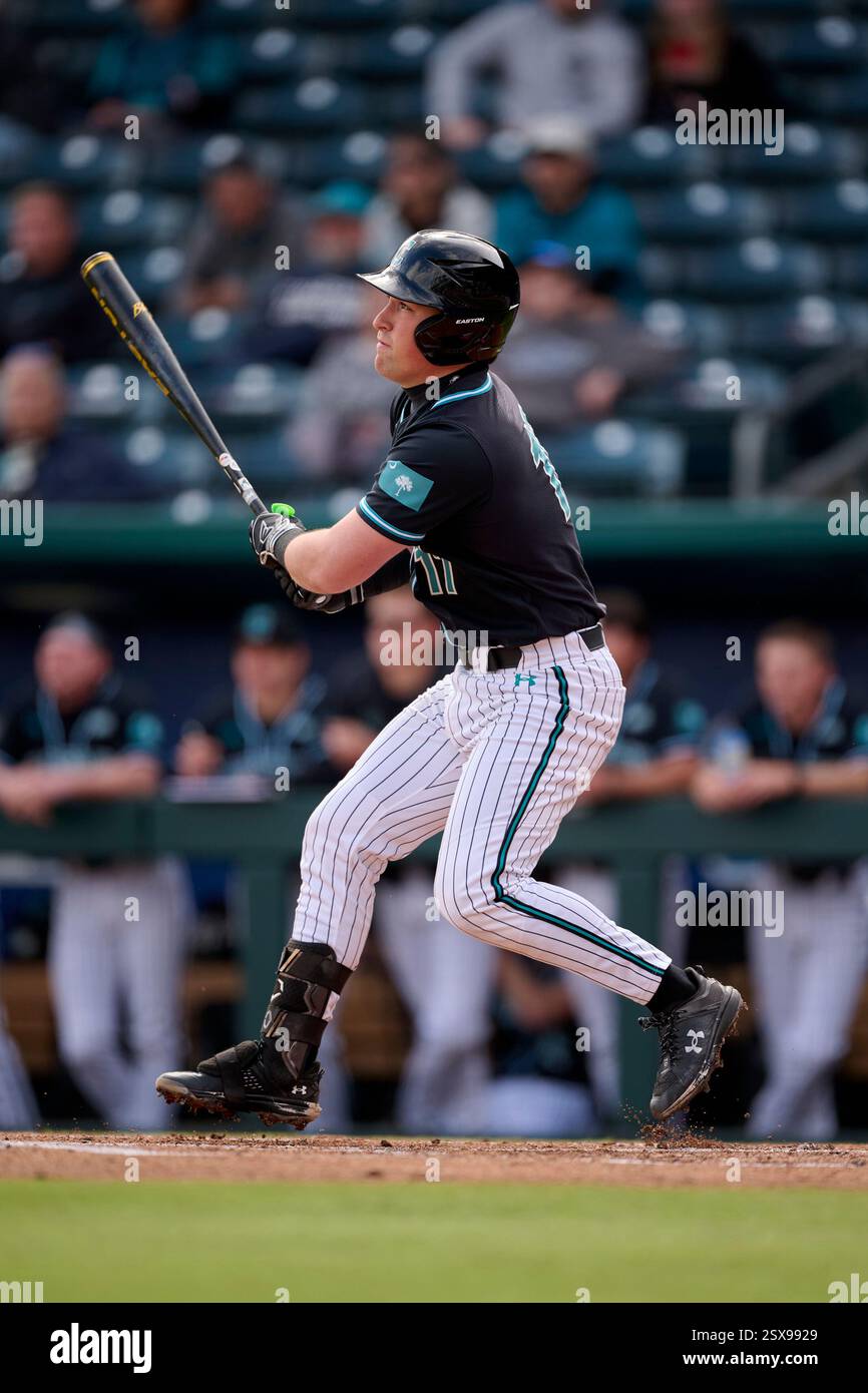 Coastal Carolina Chanticleers Caden Bodine (17) at bat during an NCAA ...