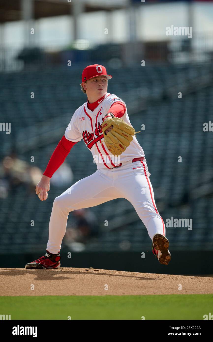 Ohio State Buckeyes pitcher Chase Herrell (34) during an NCAA baseball ...