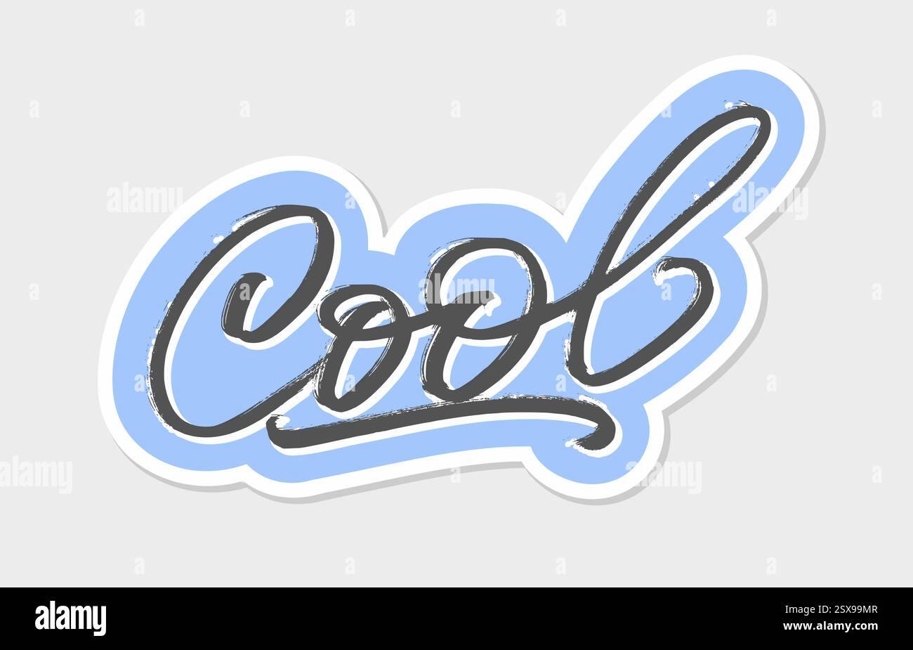 Cool. Handwritten words with a brush. Calligraphy in vector Stock ...