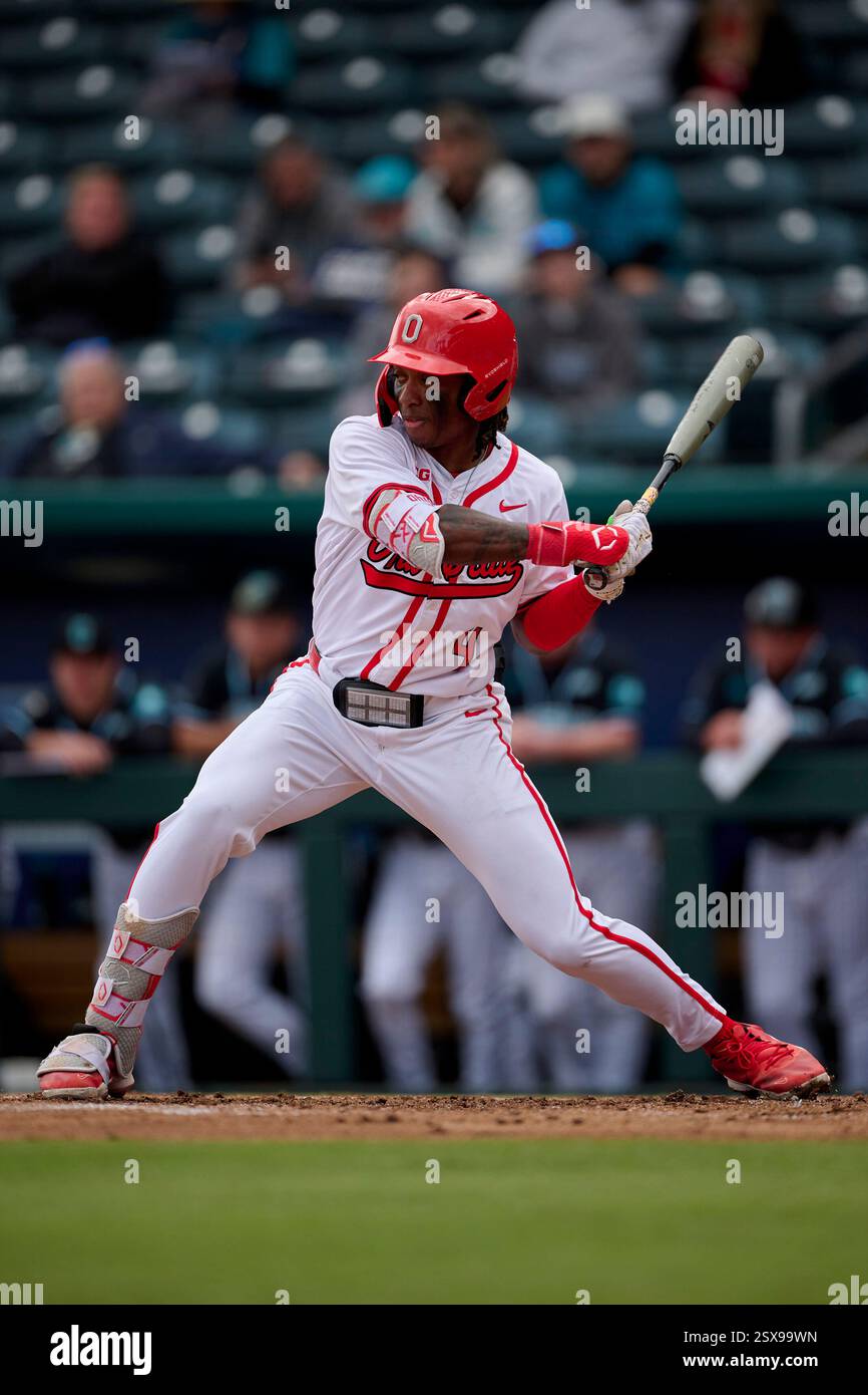 Ohio State Buckeyes Reggie Bussey (4) at bat during an NCAA baseball ...