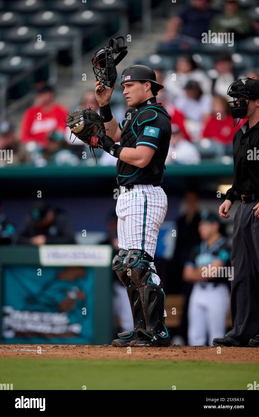 Coastal Carolina Chanticleers catcher Caden Bodine (17) during an NCAA ...