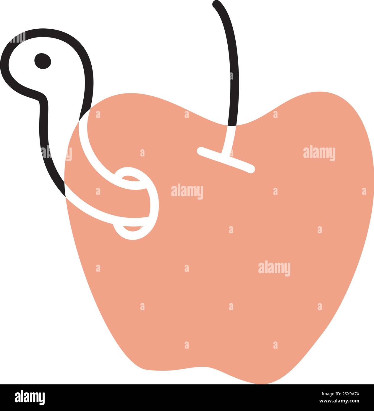 Apple doodle icon hand drawn in a modern minimalistic style Stock ...