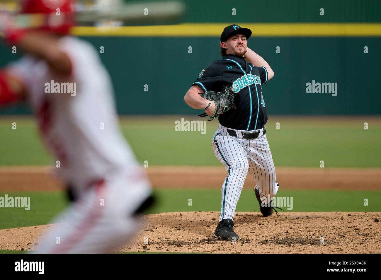 Coastal Carolina Chanticleers pitcher Dominick Carbone (40) during an ...