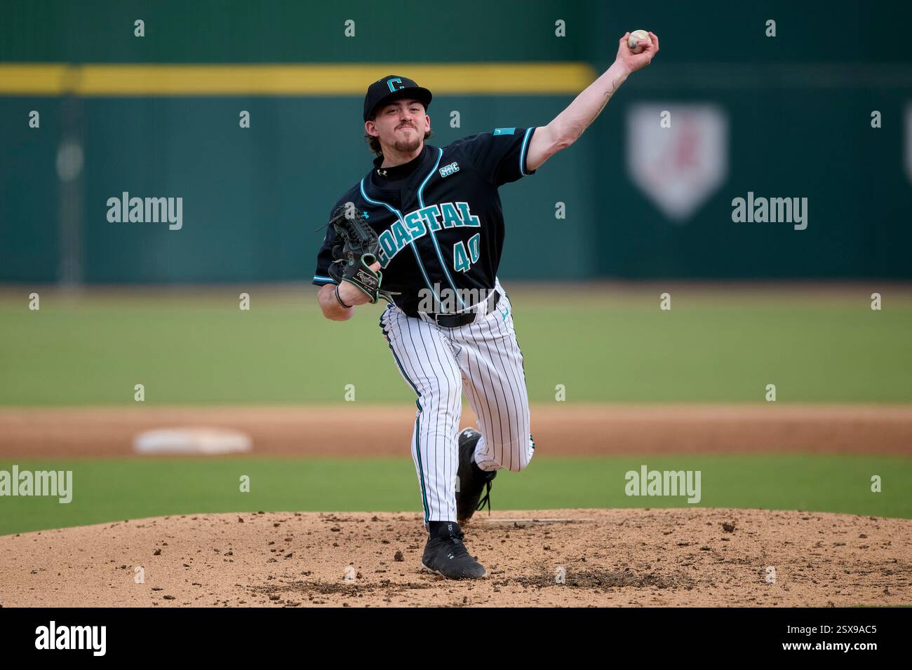 Coastal Carolina Chanticleers pitcher Dominick Carbone (40) during an ...