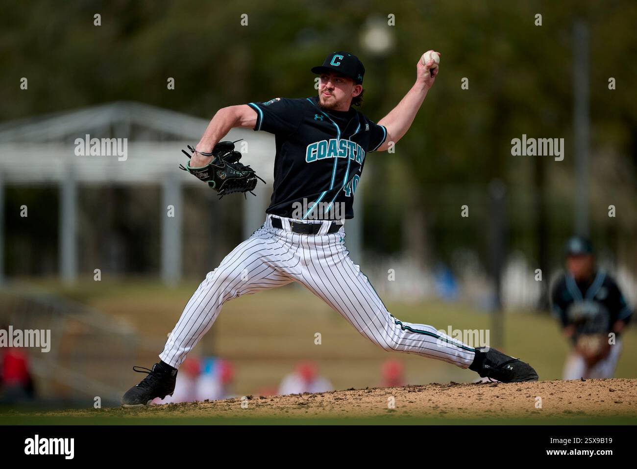 Coastal Carolina Chanticleers pitcher Dominick Carbone (40) during an ...