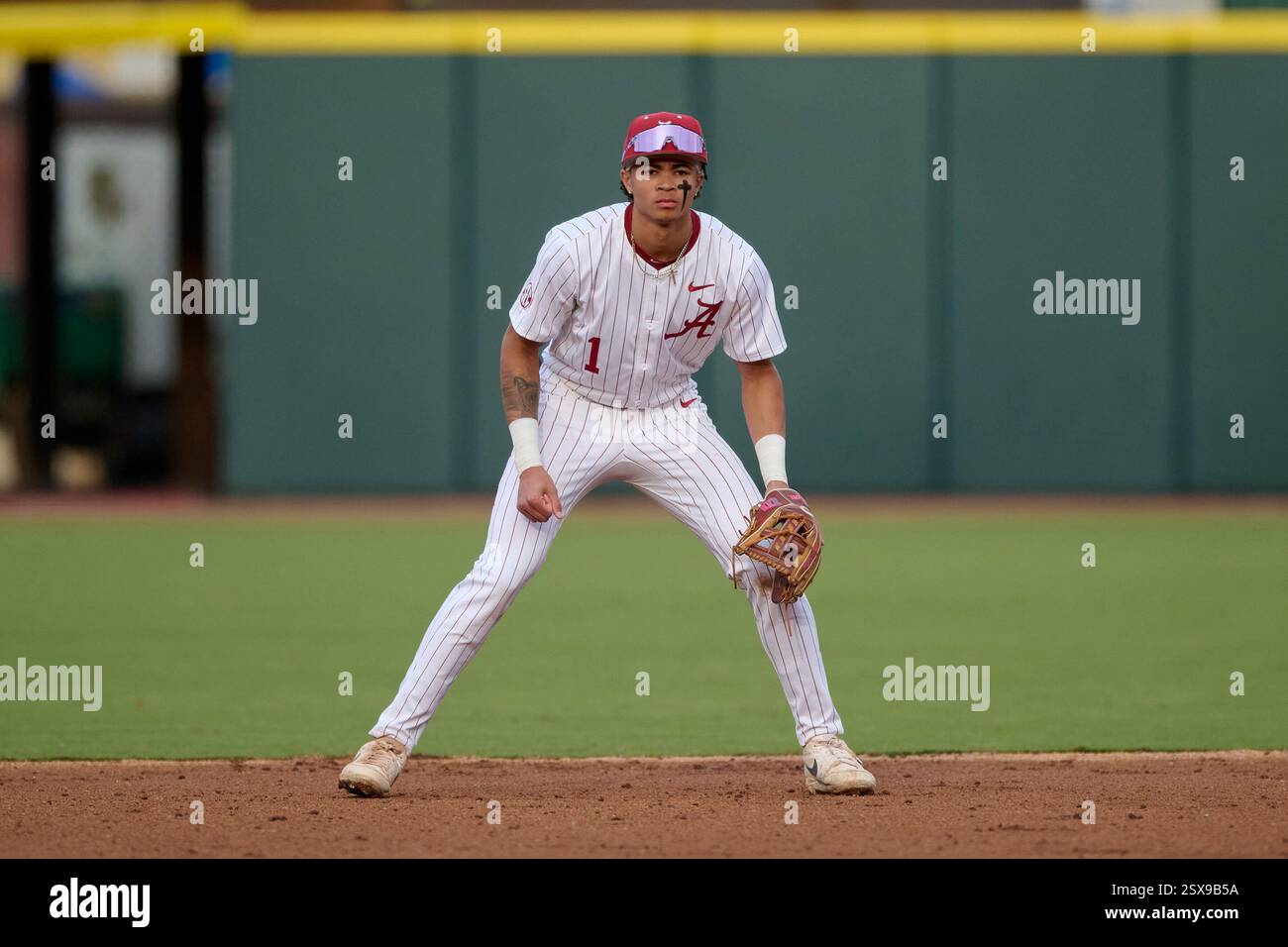 Alabama Crimson Tide shortstop Justin Lebron (1) during an NCAA ...