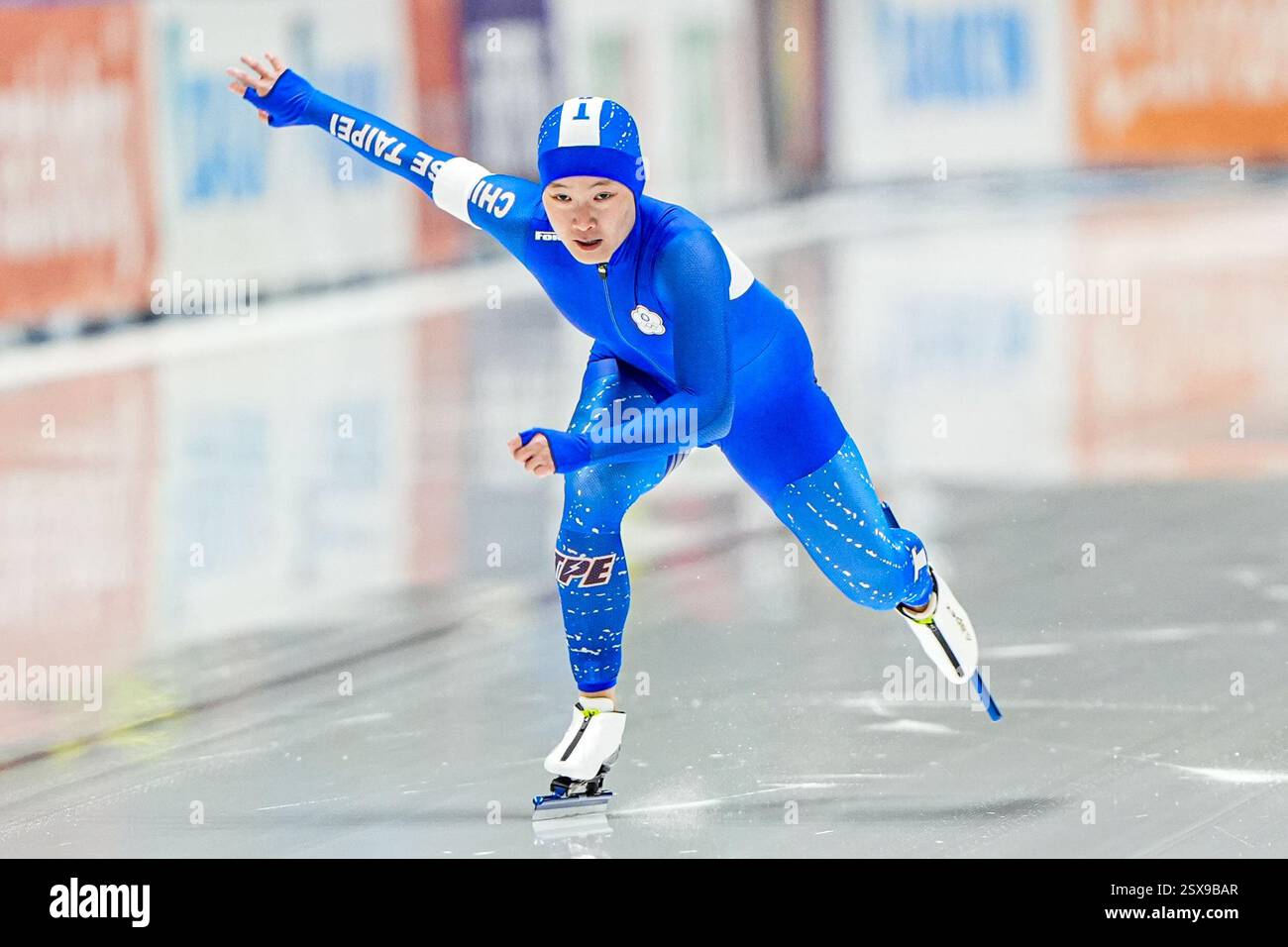 TOMASZOW MAZOWIECKI, POLAND - FEBRUARY 23: Ying-Chu Chen of Chinese Taipei during the ISU World ...