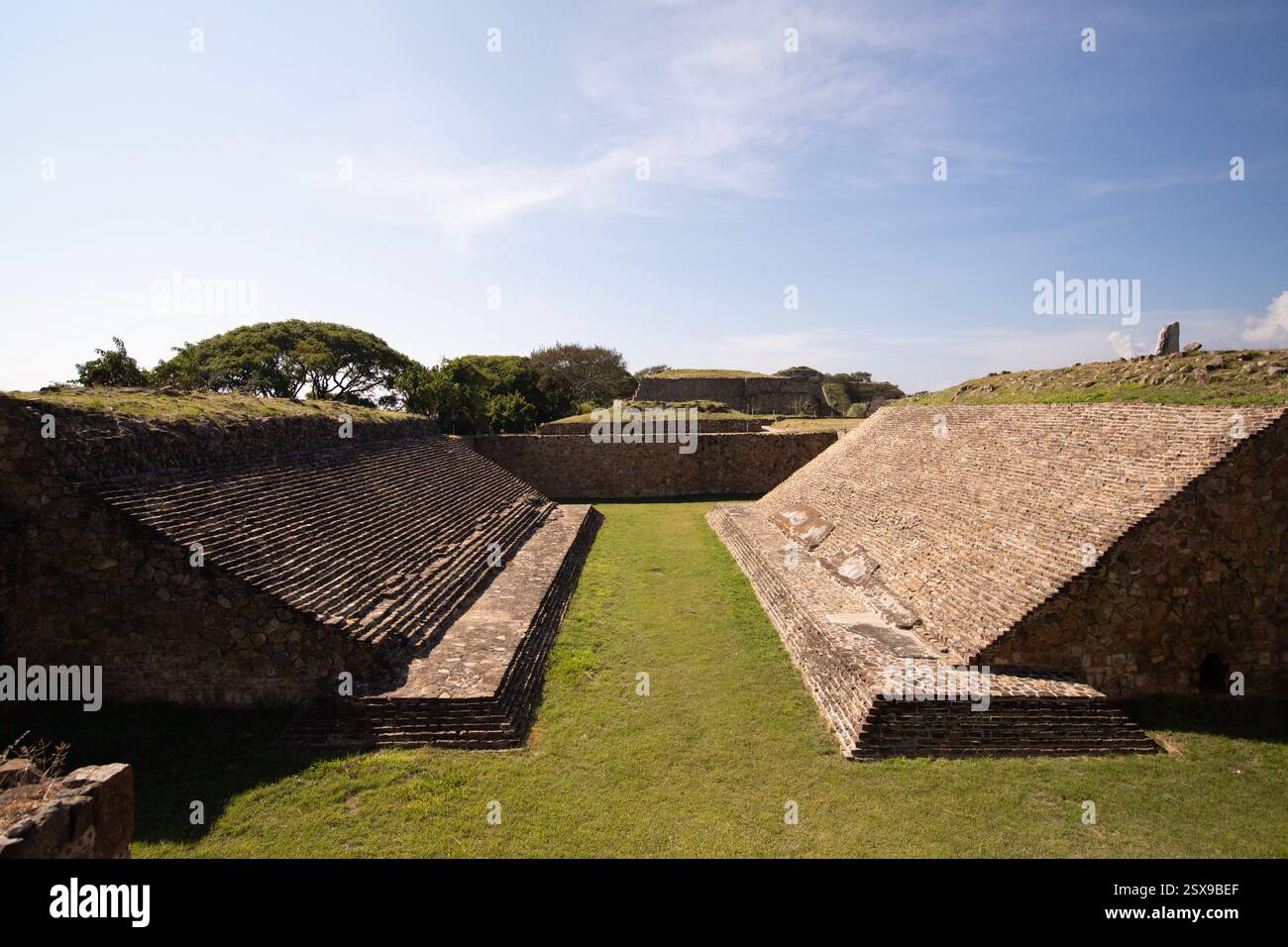 Mesoamerican ball court at the ancient archaeological ruins of Monte ...