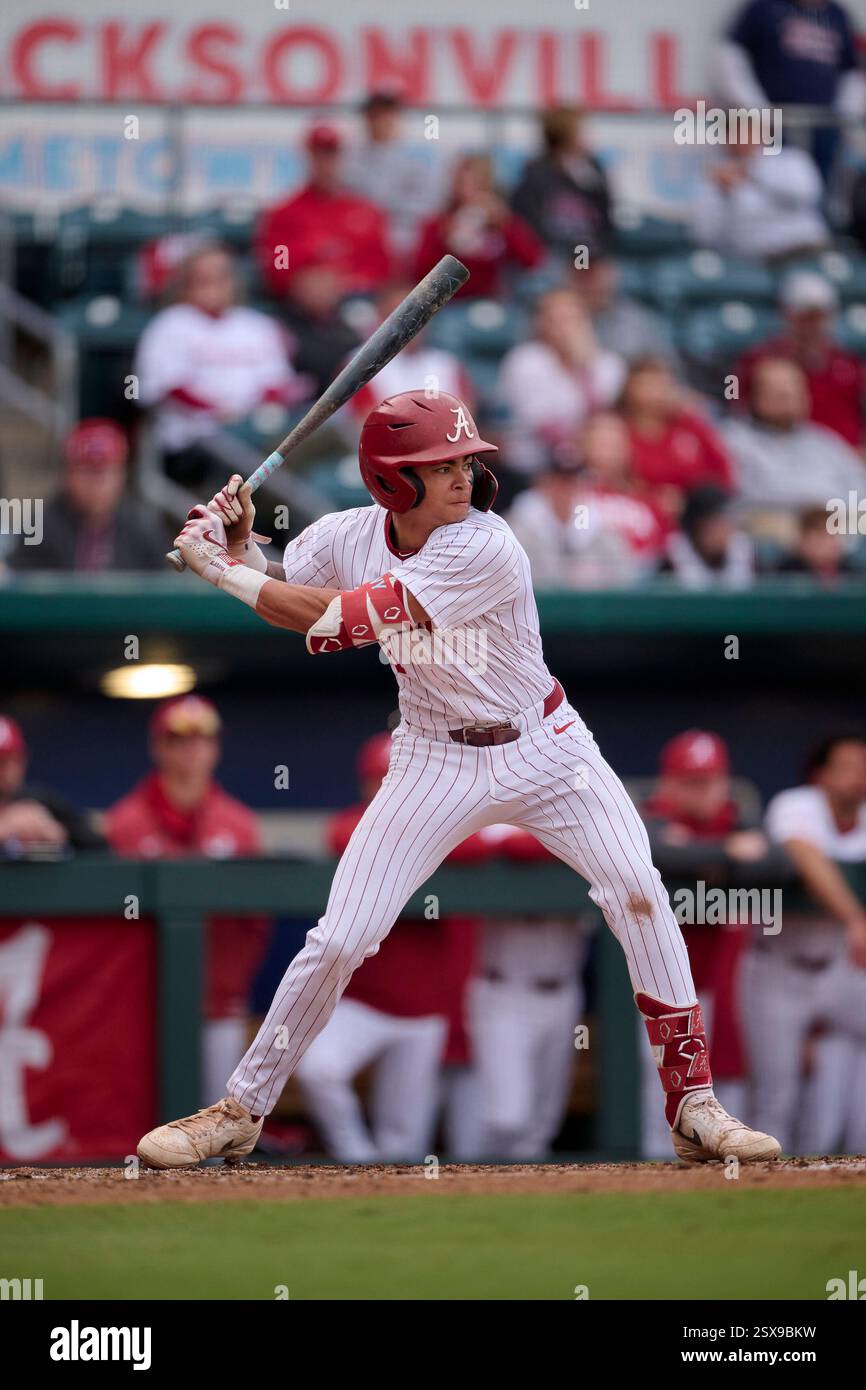 Alabama Crimson Tide Justin Lebron (1) at bat during an NCAA baseball ...