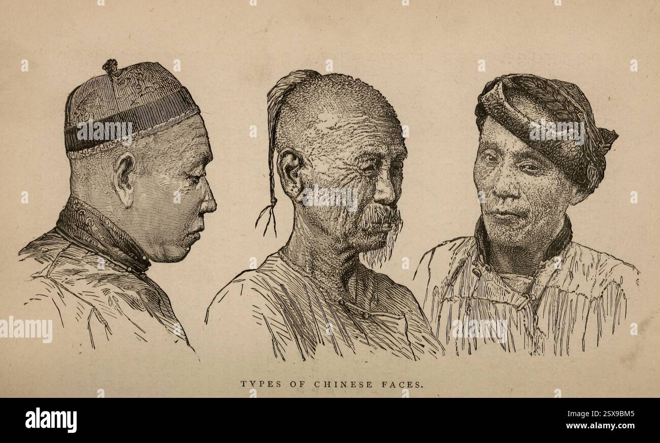Types of Chinese faces from a book published in 1888 Stock Photo - Alamy