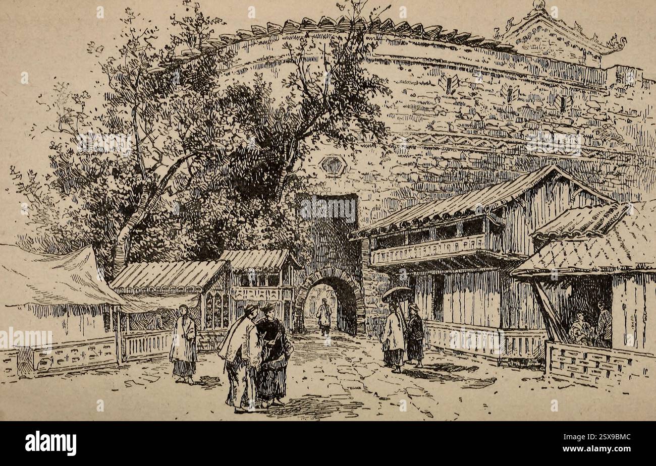 The Gate of Han Chung-Fu, Shen-Si Province, China, circa 1888 Stock ...