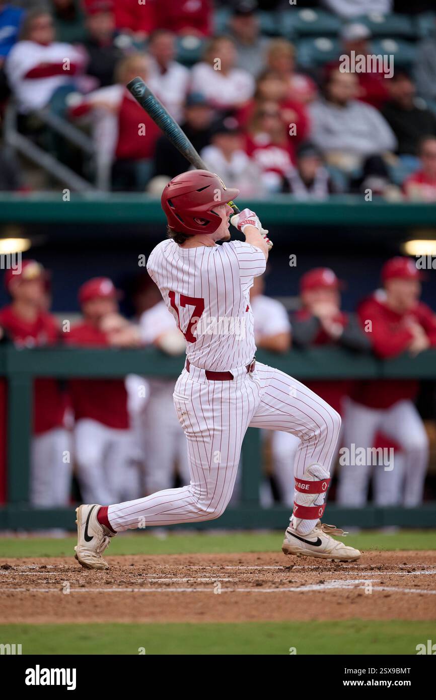 Alabama Crimson Tide Will Plattner (17) hits an RBI double during an ...