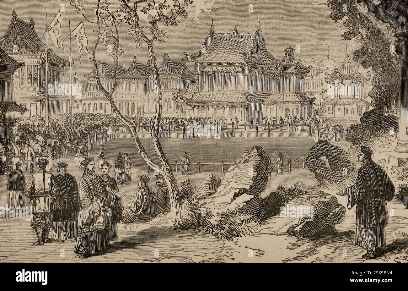 The Gardens of Shanghai, China, circa 1888 Stock Photo - Alamy