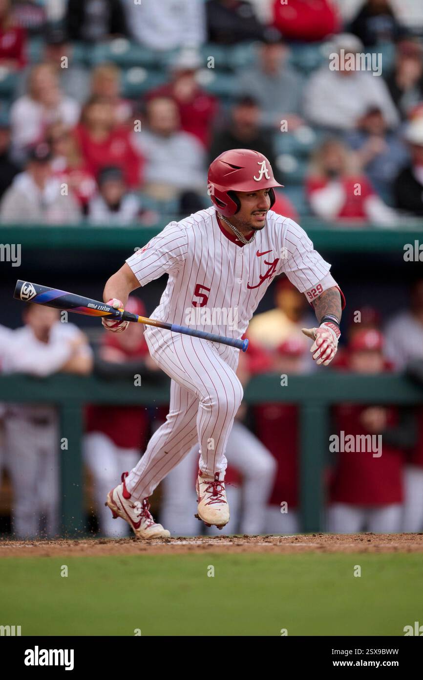 Alabama Crimson Tide Richie Bonomolo Jr. (5) bunts during an NCAA ...