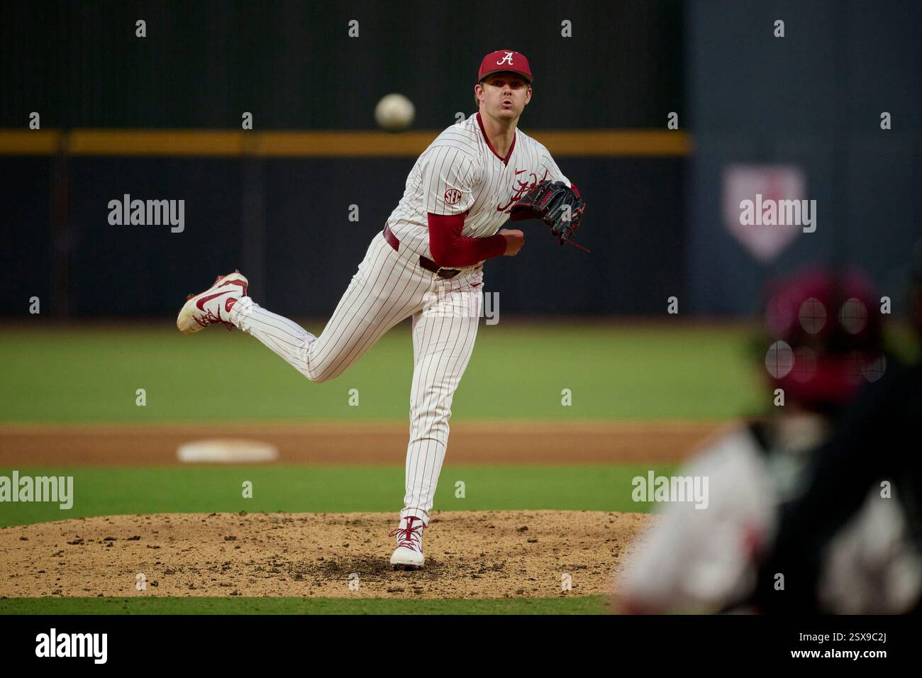 Alabama Crimson Tide pitcher Hagan Banks (36) during an NCAA baseball ...