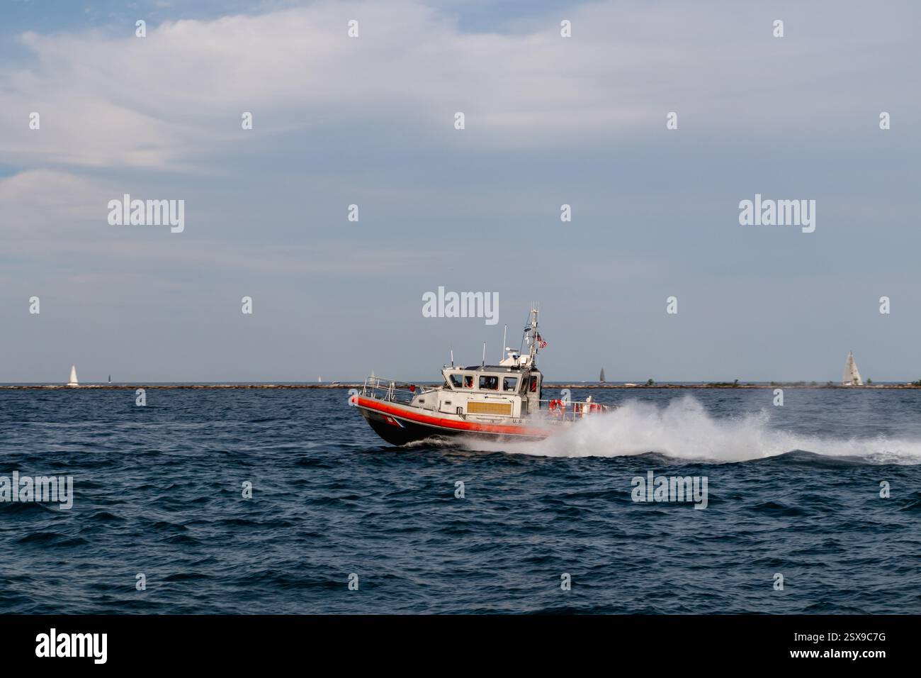 US Coast Guard on Lake Michigan in Chicago, IL USA July 2, 2022 Stock ...