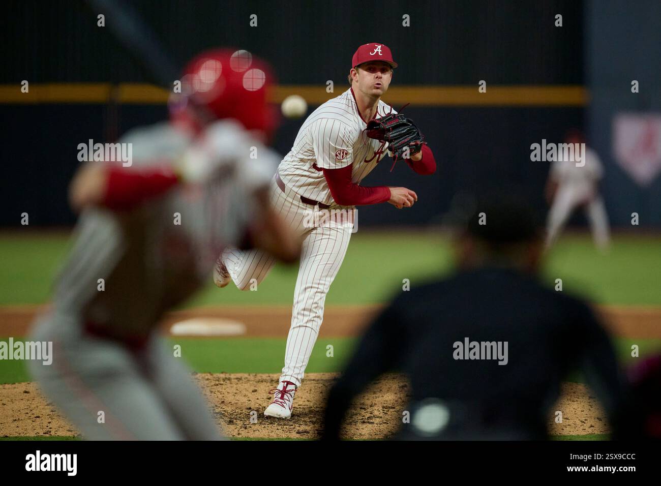 Alabama Crimson Tide pitcher Hagan Banks (36) during an NCAA baseball ...