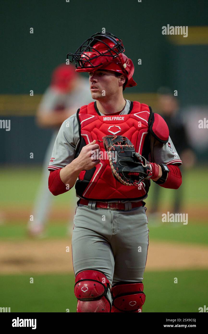 NC State Wolfpack catcher Drew Lanphere (15) during an NCAA baseball ...