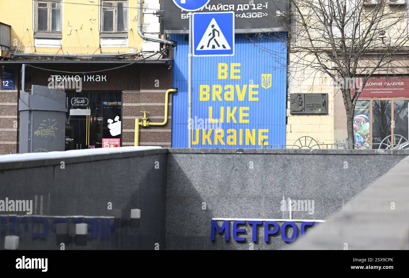 A street view in Kyiv, Ukraine, on February 23, 2025. (Photo by HEIKKI ...