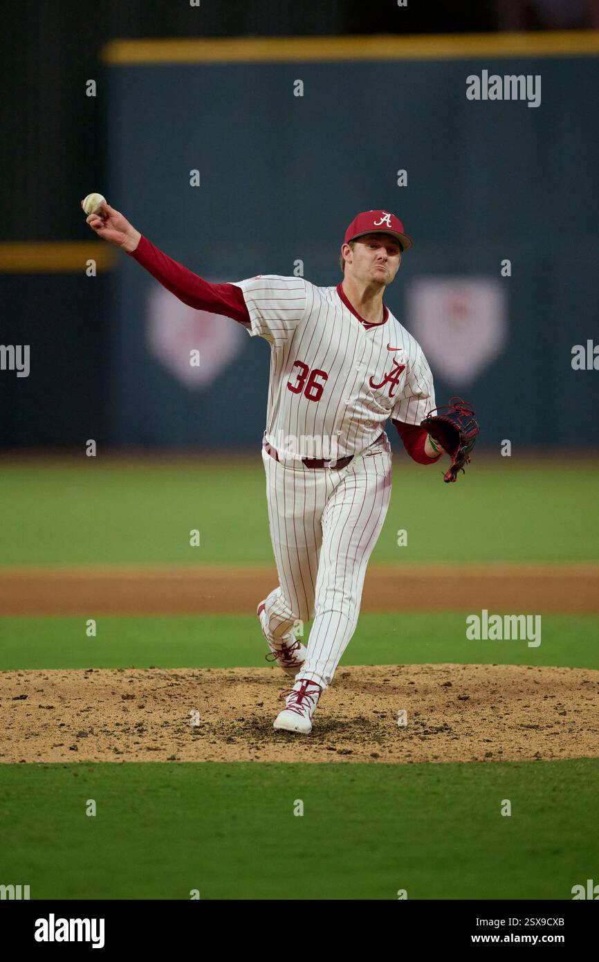 Alabama Crimson Tide pitcher Hagan Banks (36) during an NCAA baseball ...