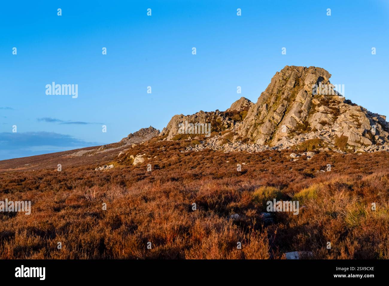 Landscape image of sunset colours at a rock formation on the ...