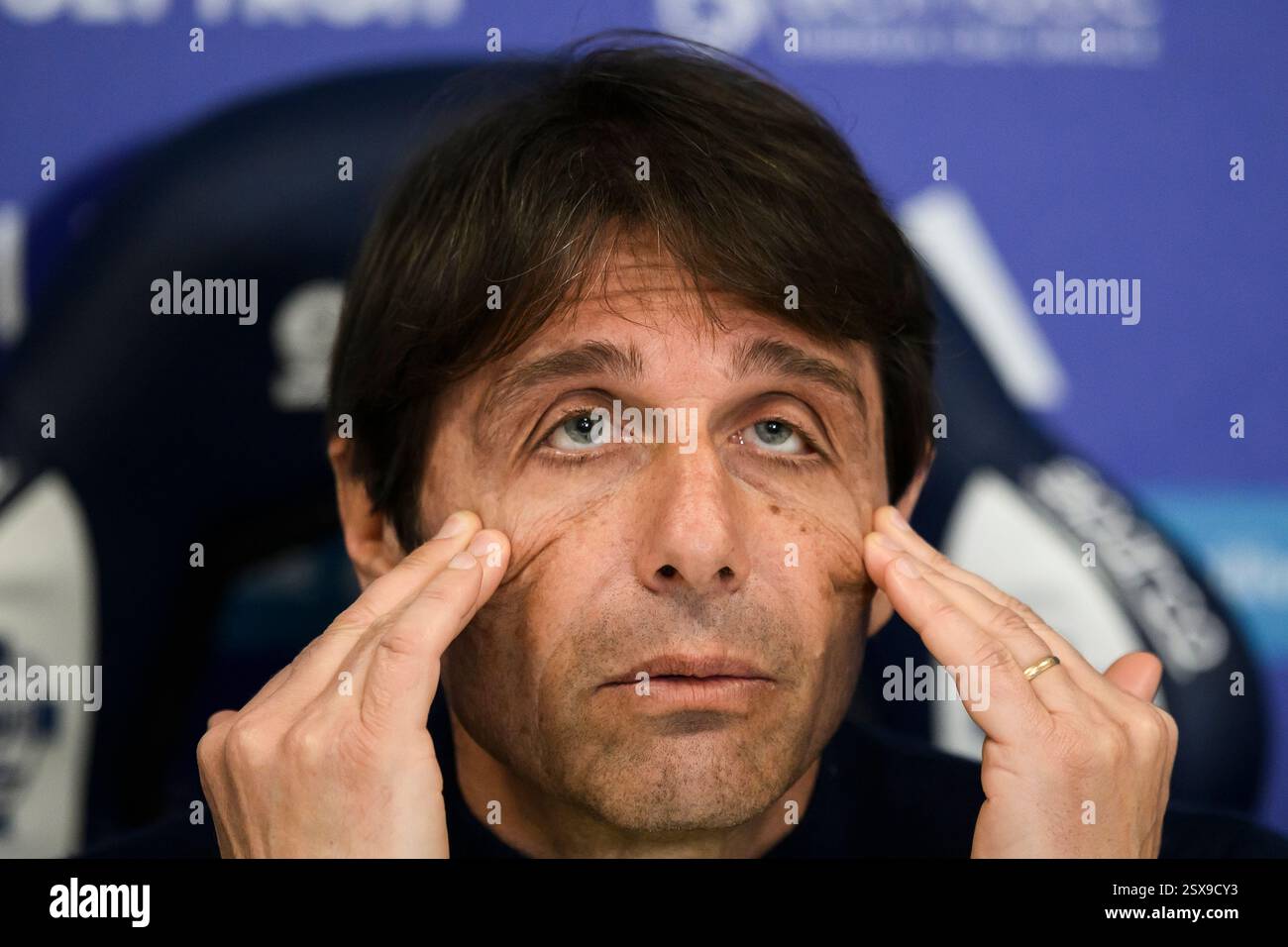 Como, Italy. 23 February 2025. Antonio Conte, head coach of SSC Napoli ...