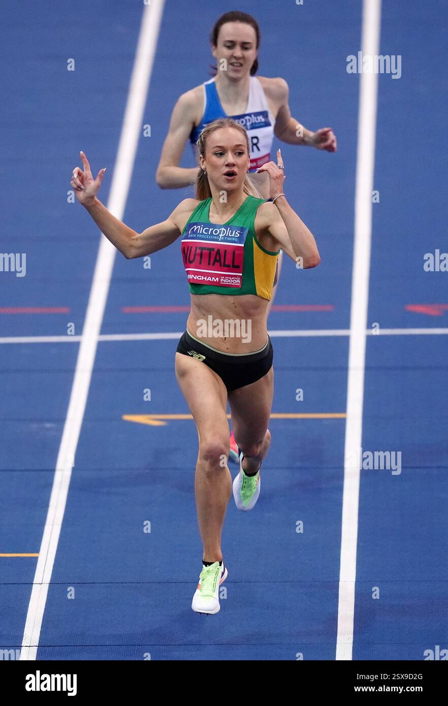 Hannah Nuttall wins the Women's 3000m on day two of the Microplus UK ...