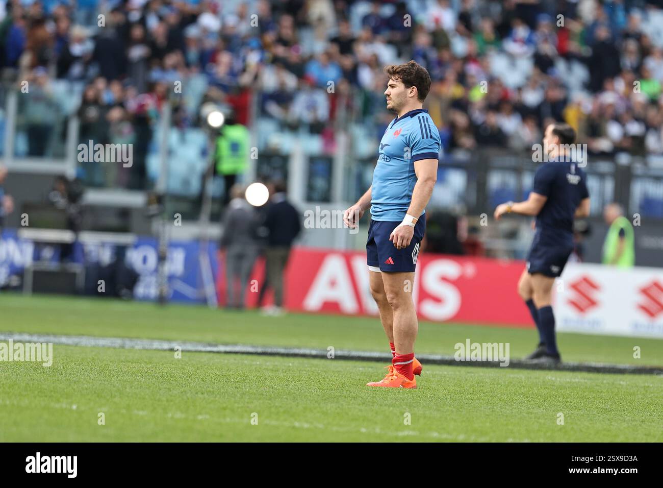 Antoine Dupont (France) warm up during Italy vs France, Rugby Six Nations match in Rome, Italy ...