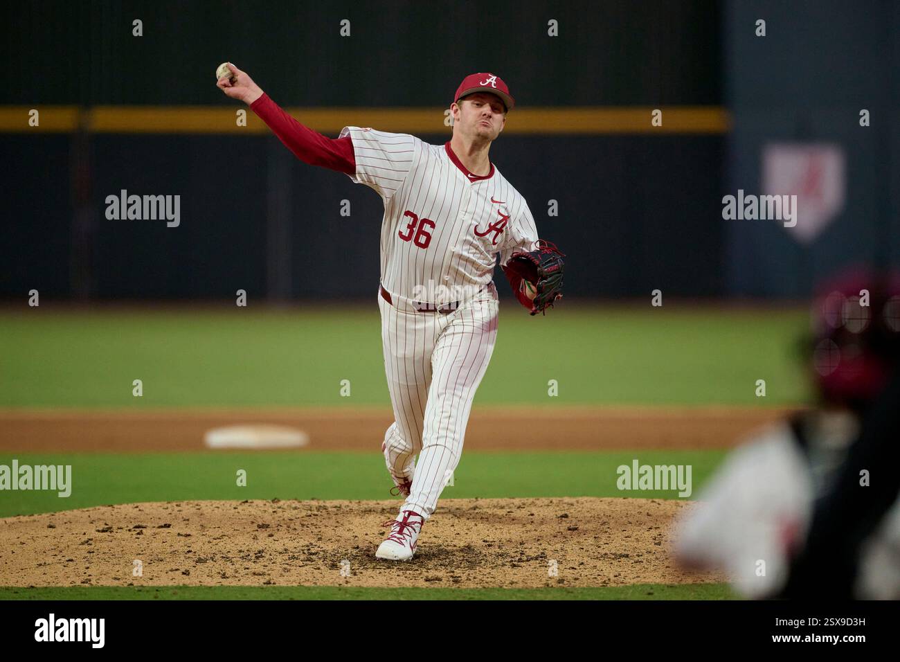 Alabama Crimson Tide pitcher Hagan Banks (36) during an NCAA baseball ...