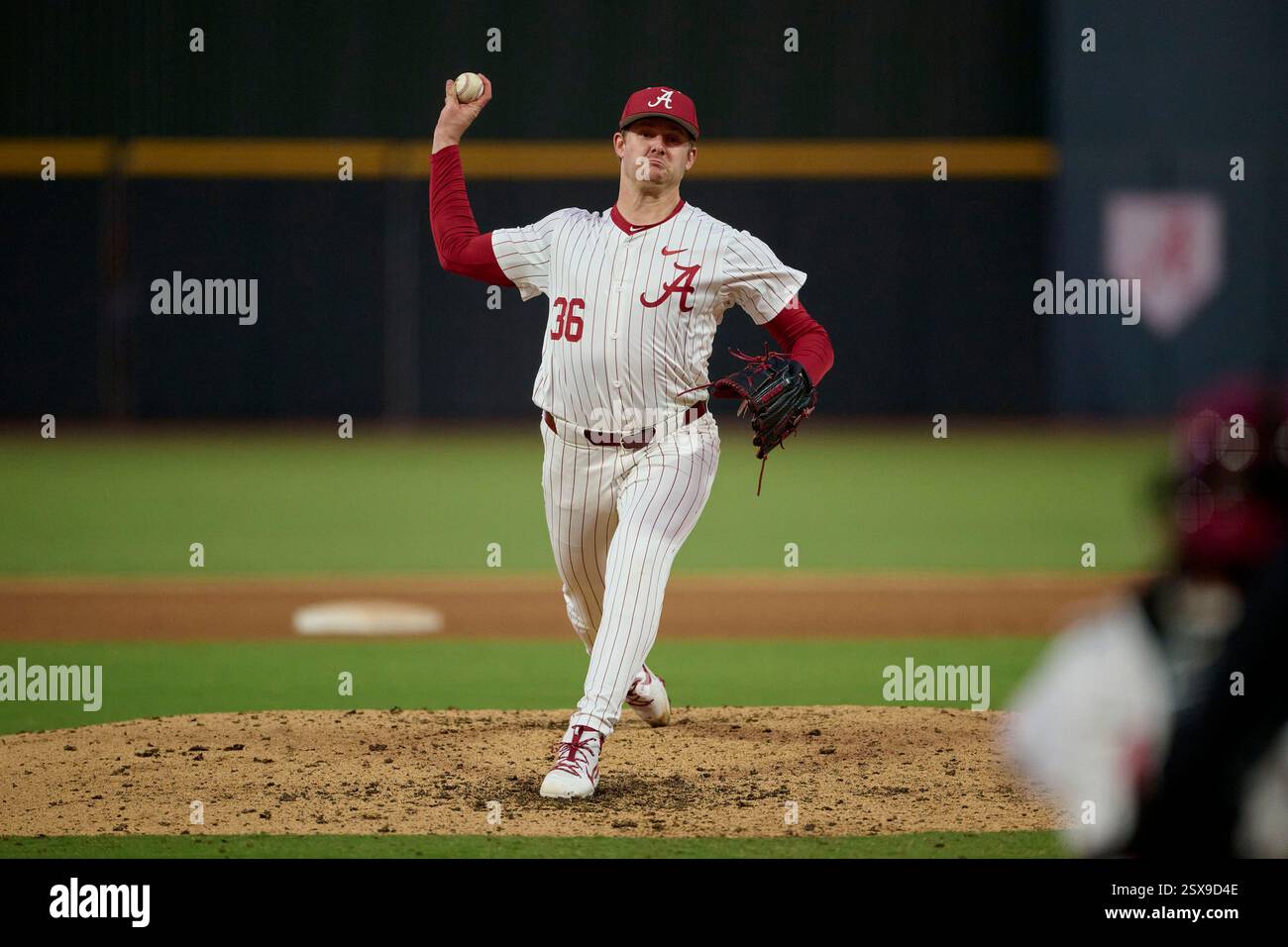 Alabama Crimson Tide pitcher Hagan Banks (36) during an NCAA baseball ...