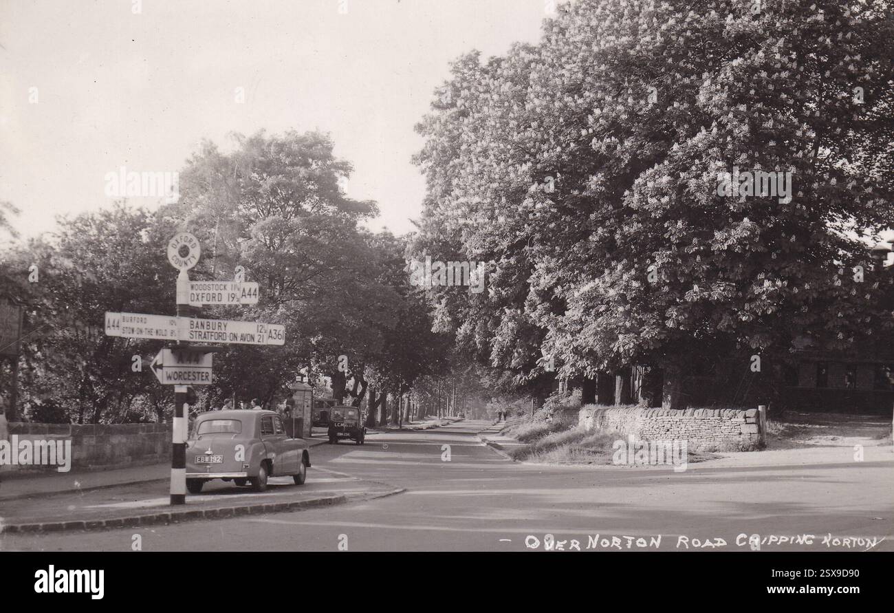 Vintage postcard of Over Norton Road, Chipping Norton Stock Photo - Alamy