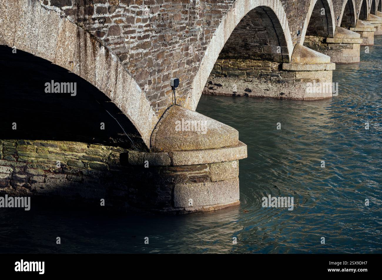 Looe bridge arch details, looe, Corwall Stock Photo - Alamy