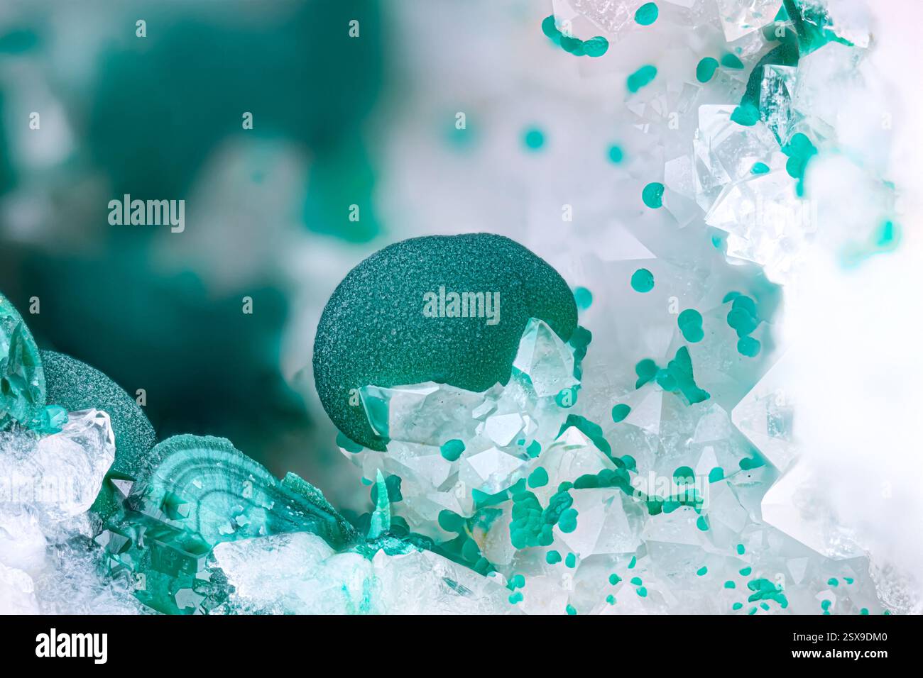 Malachite ball on Quartz. Specimen from Clara mine, Oberwolfach ...