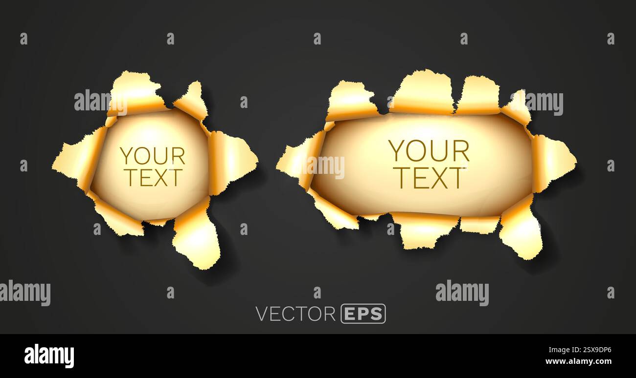 Explosion paper hole on the black background. Vector Stock Vector Image ...