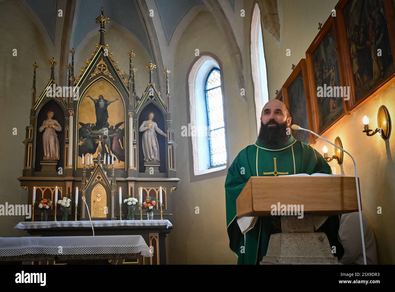 Cihost, Czech Republic. 23rd Feb, 2025. Priest Pavel Pola of the ...