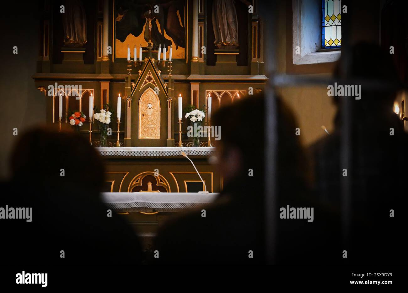 Cihost, Czech Republic. 23rd Feb, 2025. A mass at the Church of the ...