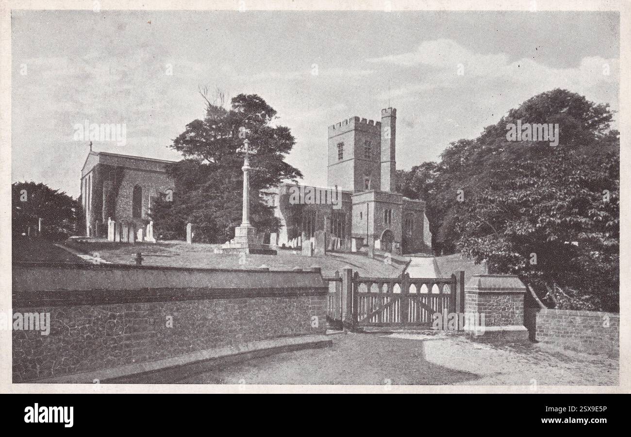 Vintage postcard of Cobham Church, Surrey Stock Photo - Alamy