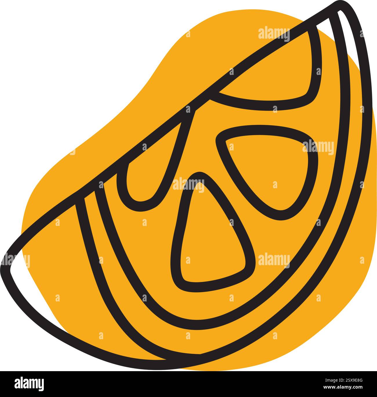 Citrus orange or lemon doodle icon hand drawn with black line in ...