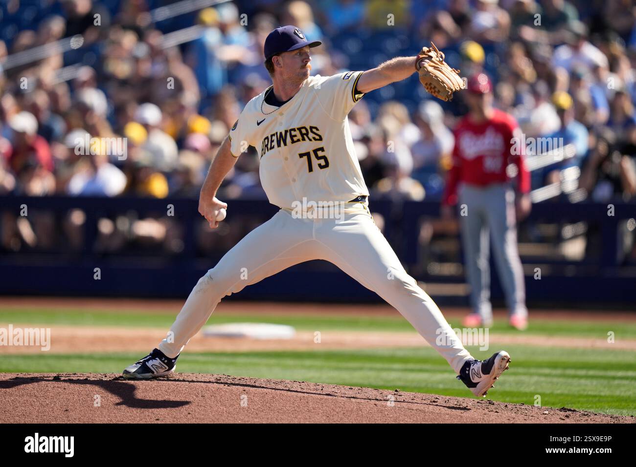 Milwaukee Brewers pitcher Robert Grasser throws during the second ...