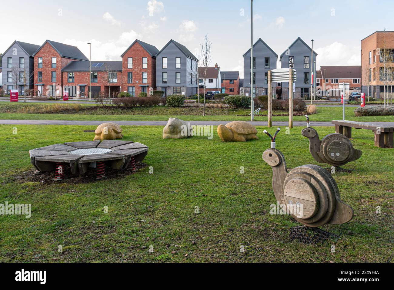 Dukes Quarter play area and park in the new town of Bordon in East ...