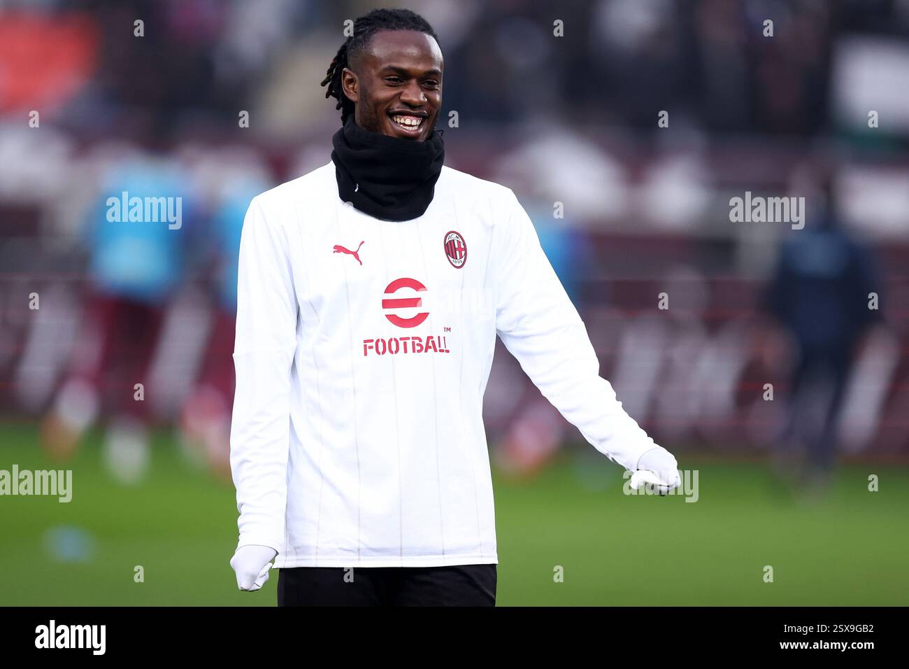 Torino, Italy. 22nd Feb, 2025. Warren Bondo of Ac Milan during warm up ...