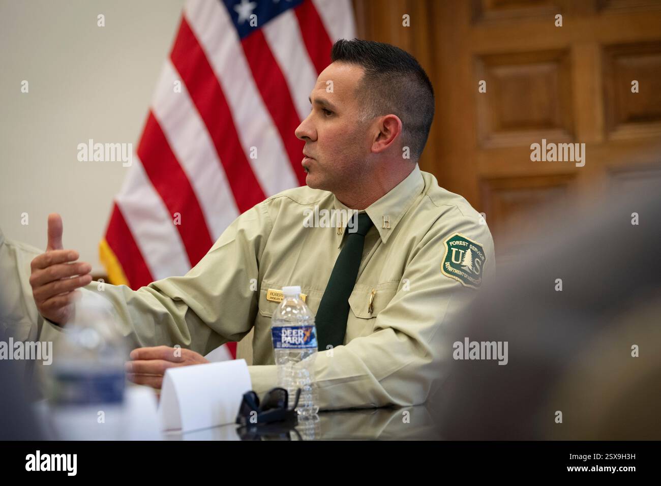 Robert Robledo, Captain, Engine 310, Angeles National Forest gives ...