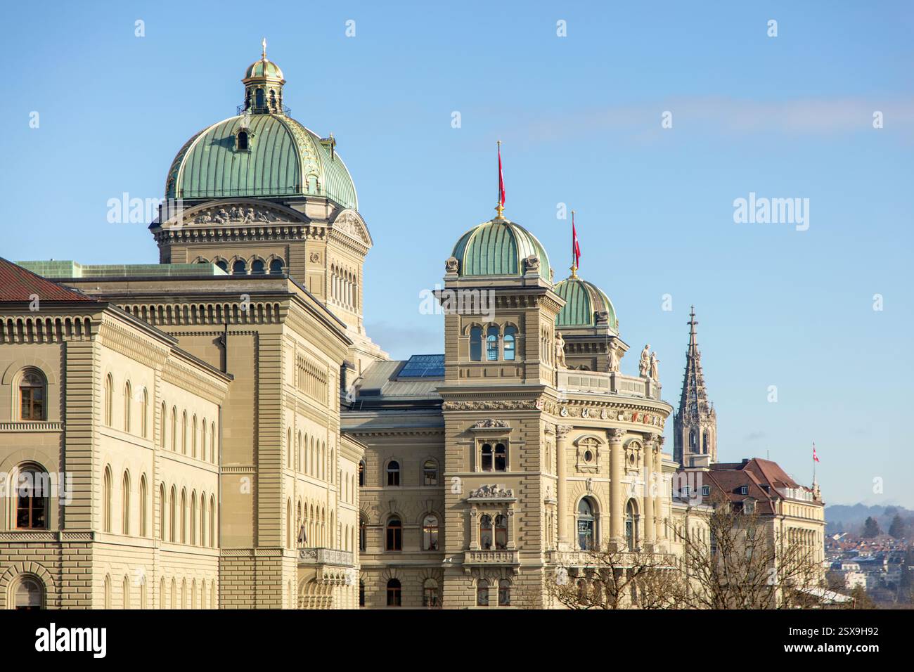 Switzerland, Bern. Federal Palace front view, Swiss government and ...