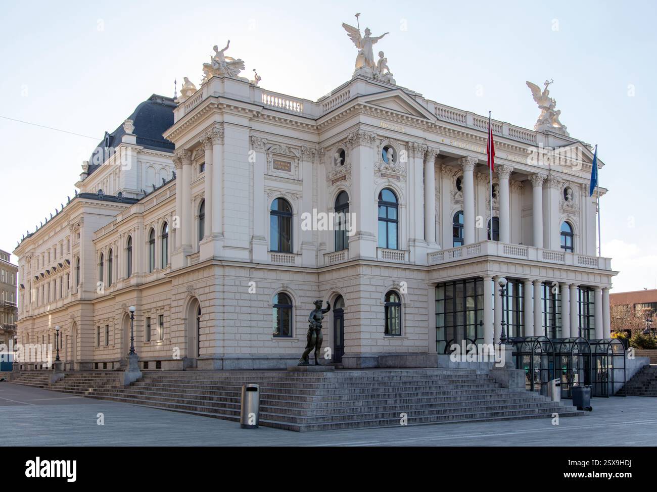 The Zurich Opera House building, blue sky. Switzerland, Zurich Stock ...