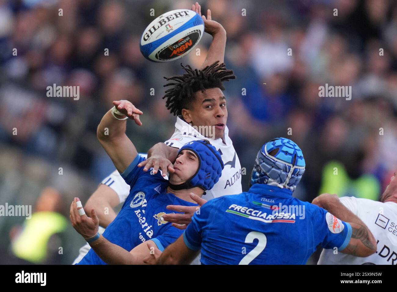 Roma, Italia. 23rd Feb, 2025. France's Mickael Guillard Italy's Simone ...