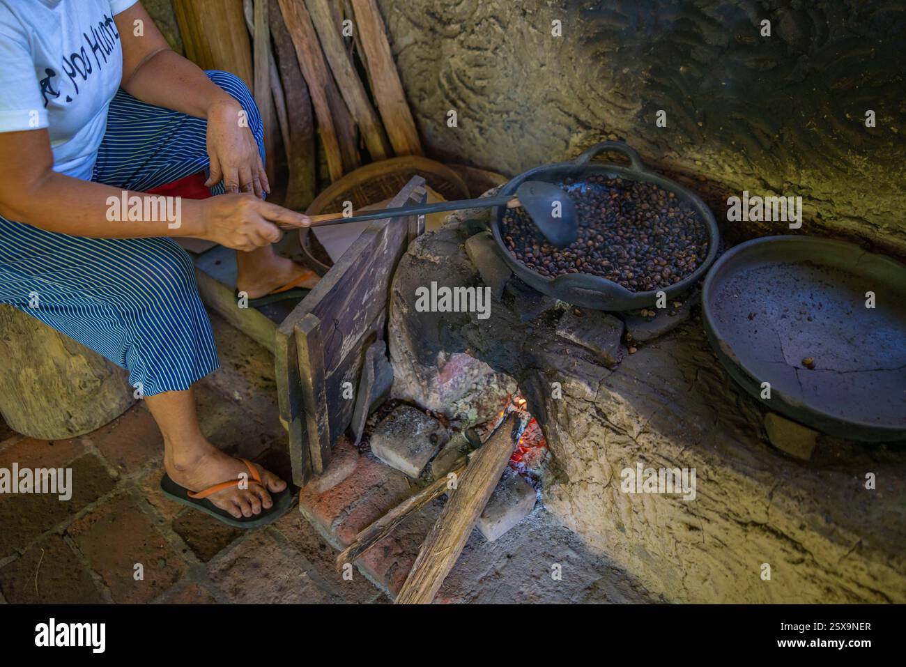 View of coffee making process, Satria Luwak Coffee, Banyuatis, Banjar ...