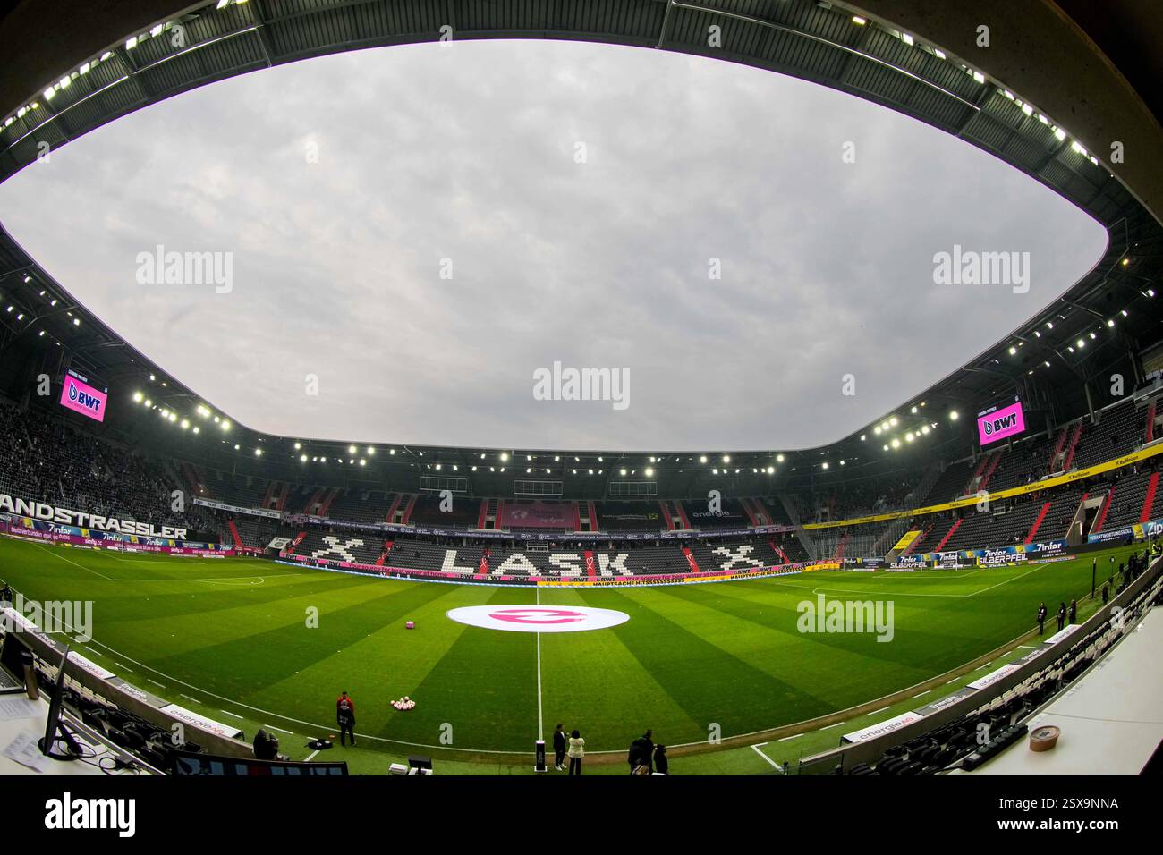 LINZ, AUSTRIA - FEBRUARY 23: A view of the Raiffeisen Arena during the ...