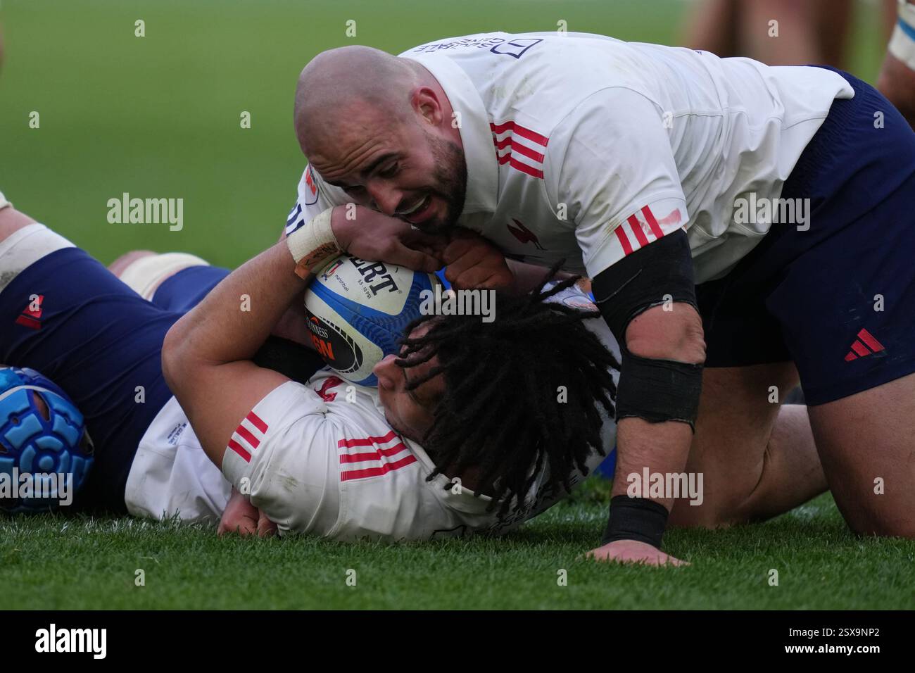 Roma, Italia. 23rd Feb, 2025. France's Mickael Guillard during the Six ...