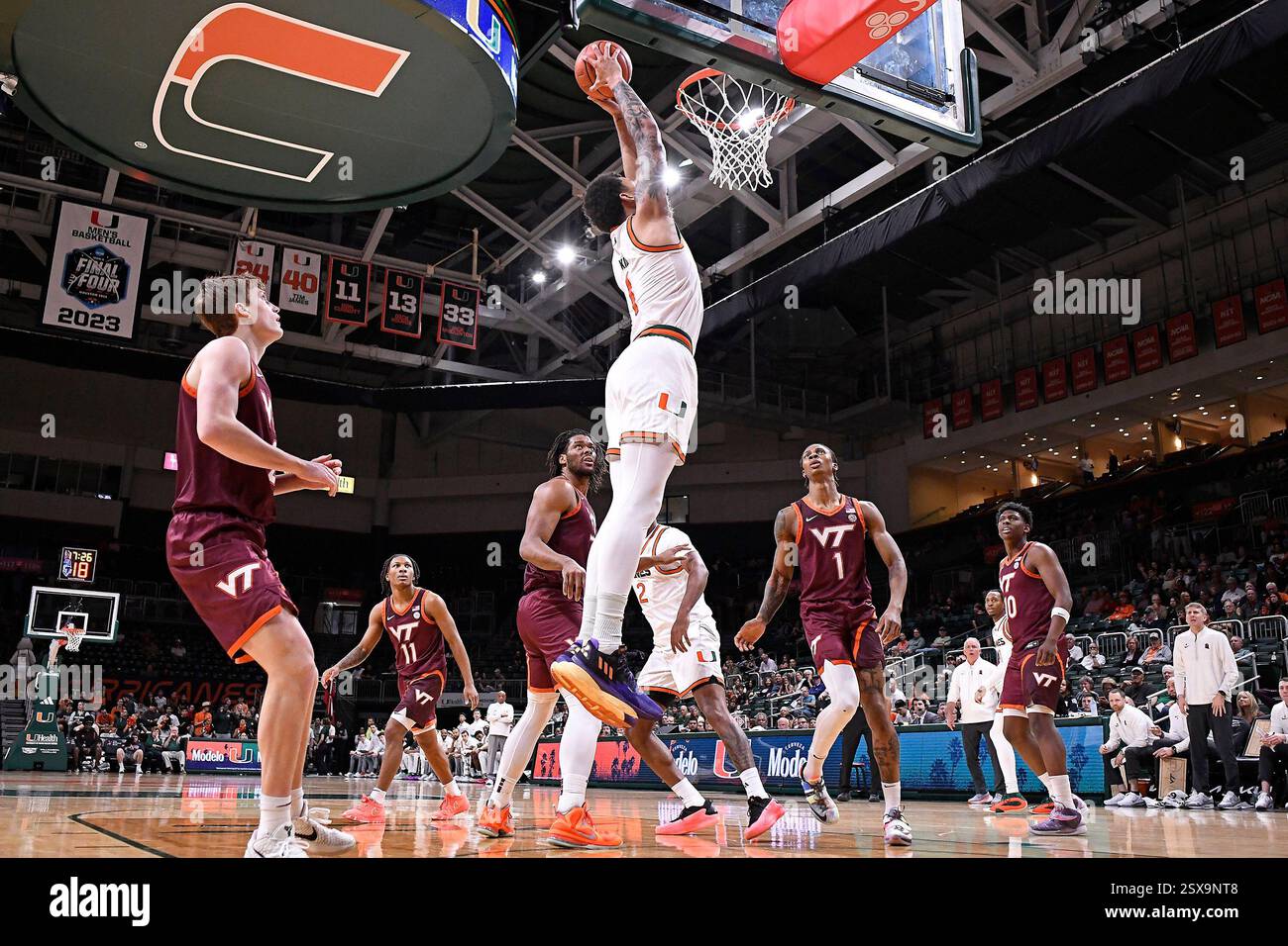 CORAL GABLES, FL - FEBRUARY 22: Miami center Lynn Kidd (1) puts up a ...