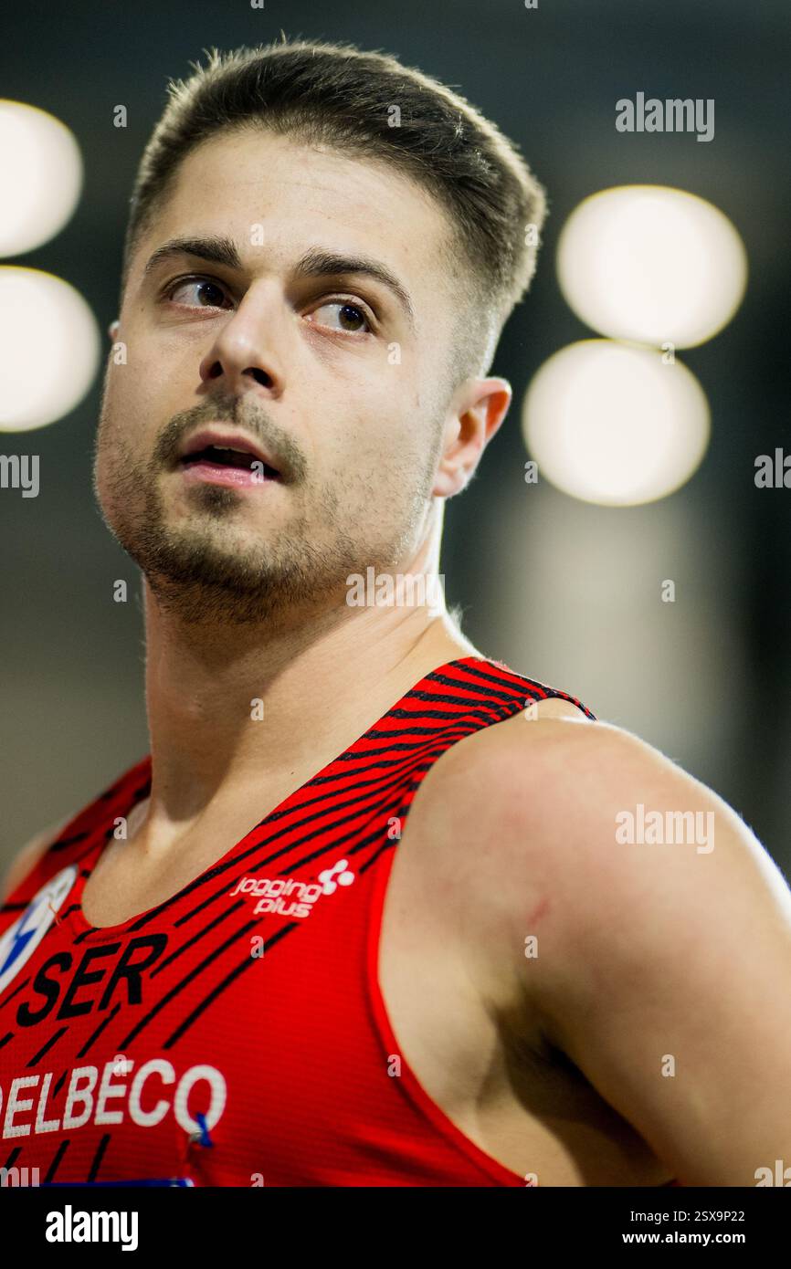 Belgian Jordan Paquot pictured after the Belgian indoor athletics ...
